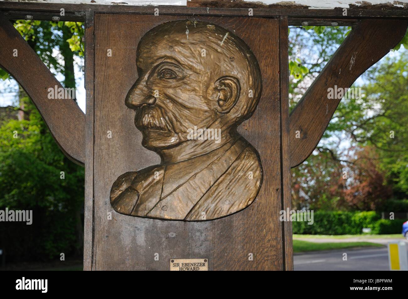 The Letchworth sign, Letchworth Garden City, Hertfordshire, has a ...