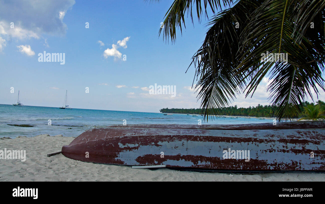 real caribbean paradise saona island Stock Photo - Alamy