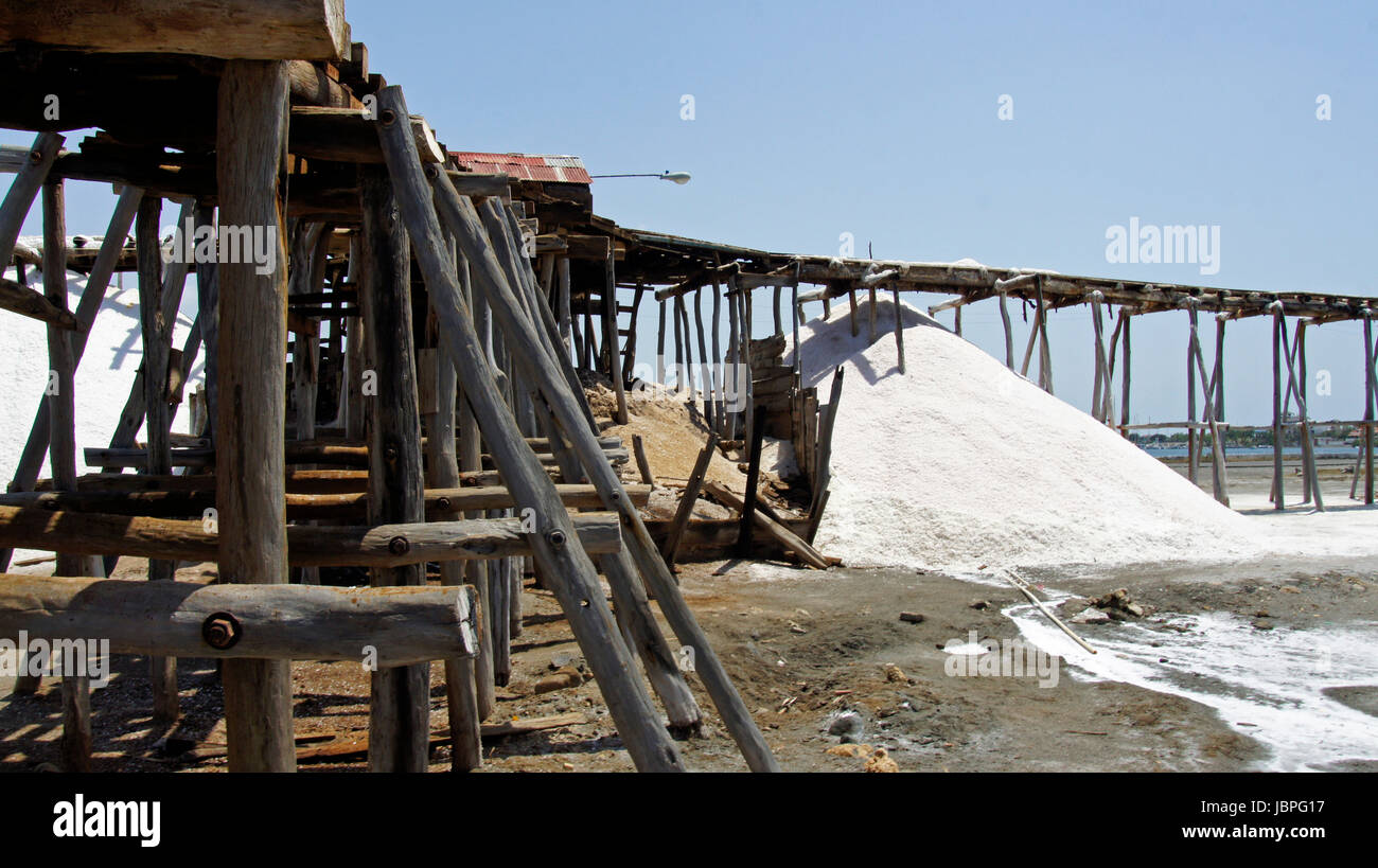 old weathered caribbean salt refinery Stock Photo - Alamy