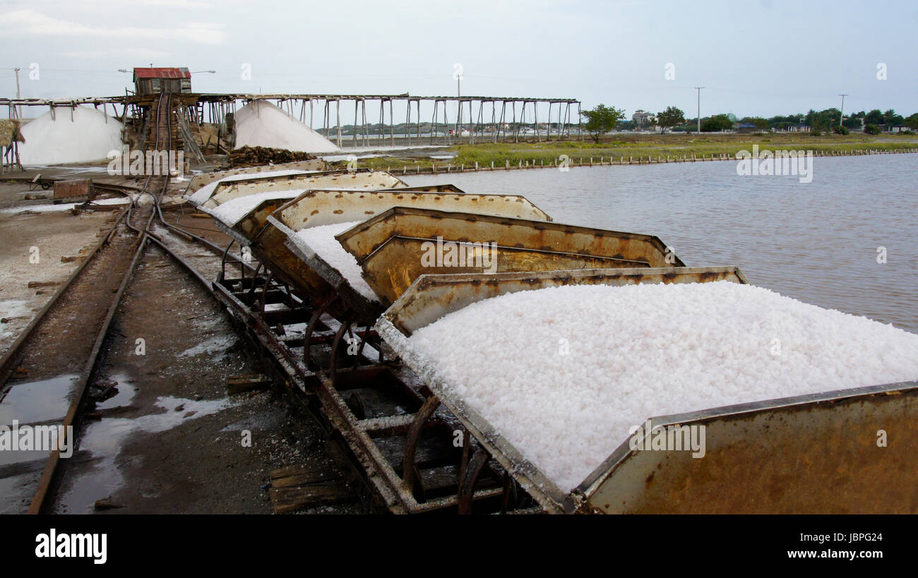 old weathered caribbean salt refinery Stock Photo - Alamy