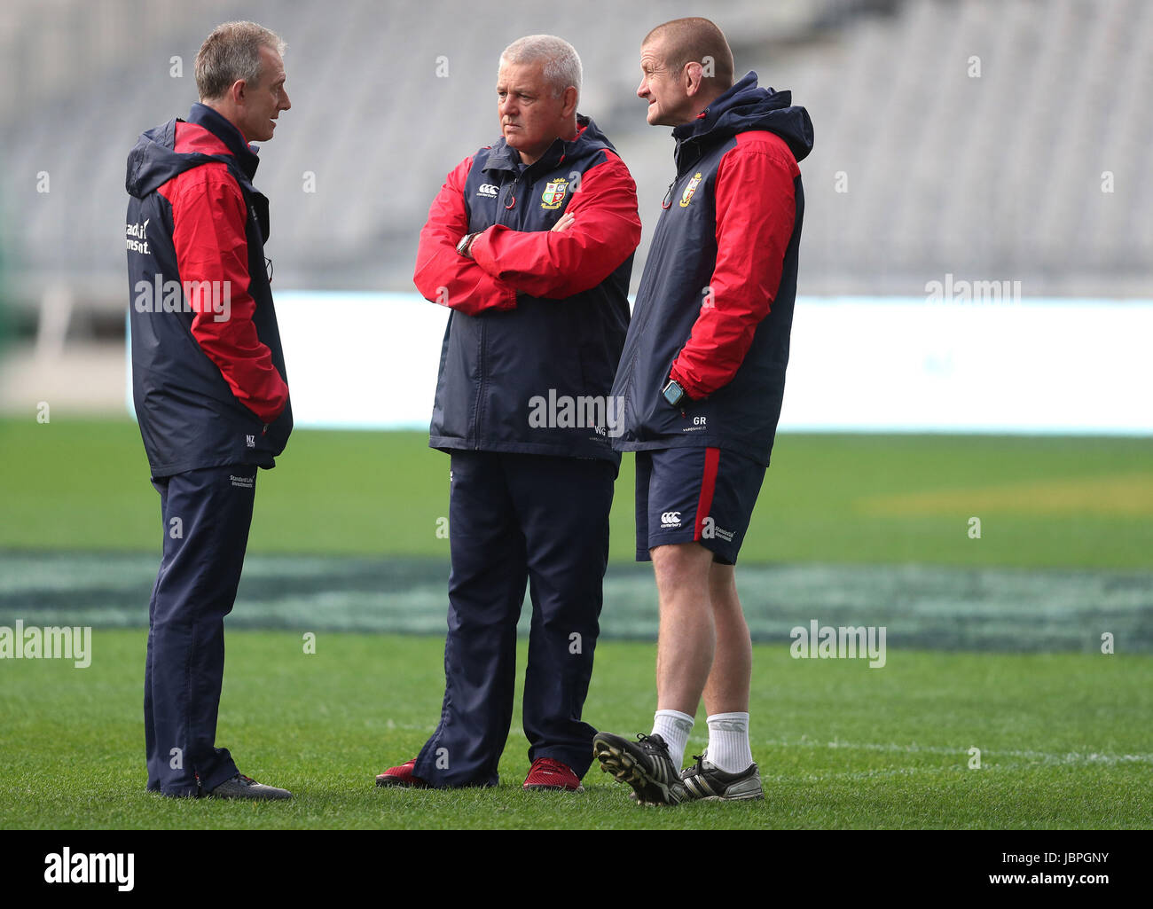 Lions coaches Rob Howley, Warren Gatland and Graham Rowntree during the ...