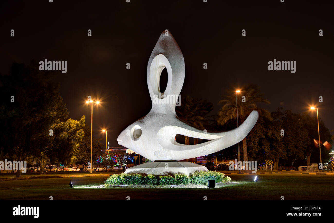 Fish Monument at the corniche in Manama, Bahrain Stock Photo - Alamy