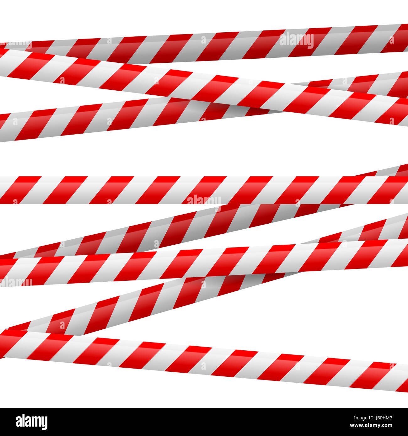 Realistic red and white danger tape. Illustration on white background Stock Photo - Alamy