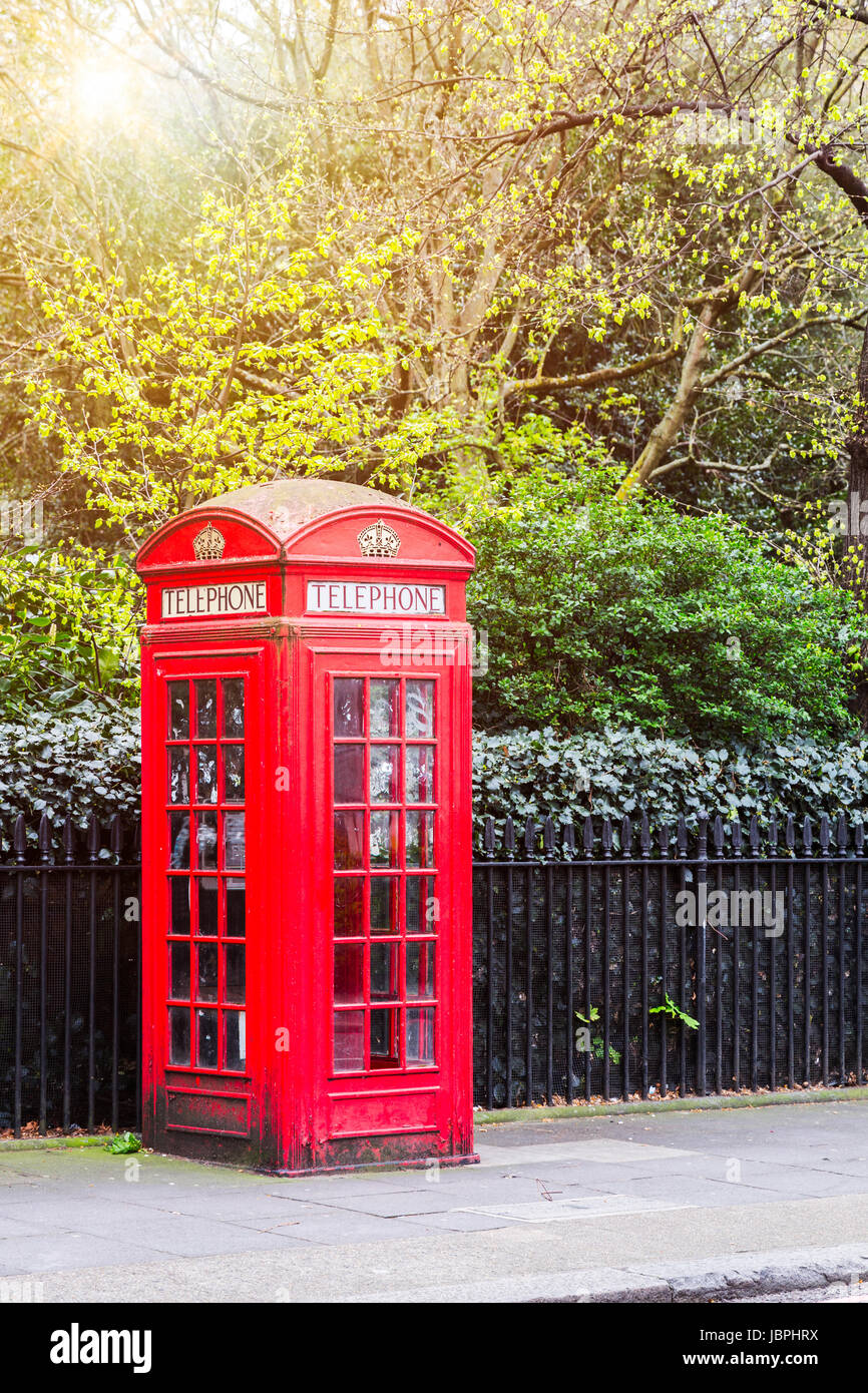 Traditional red telephone box in London, UK Stock Photo - Alamy
