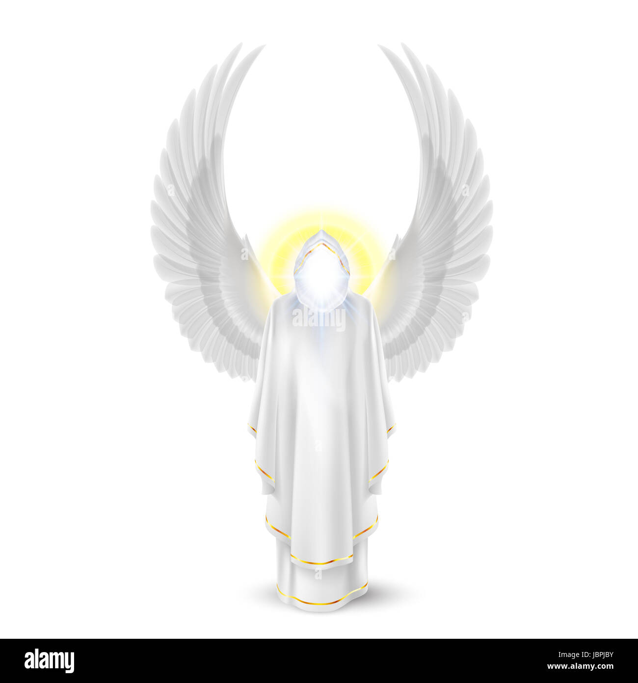 Gods guardian angel in white. Archangels image. Religious concept Stock ...