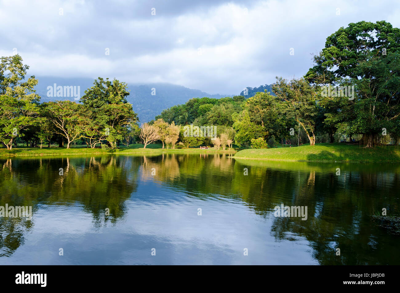 Taiping lake garden at sunset, Taiping, Malaysia - calm waters at the ...