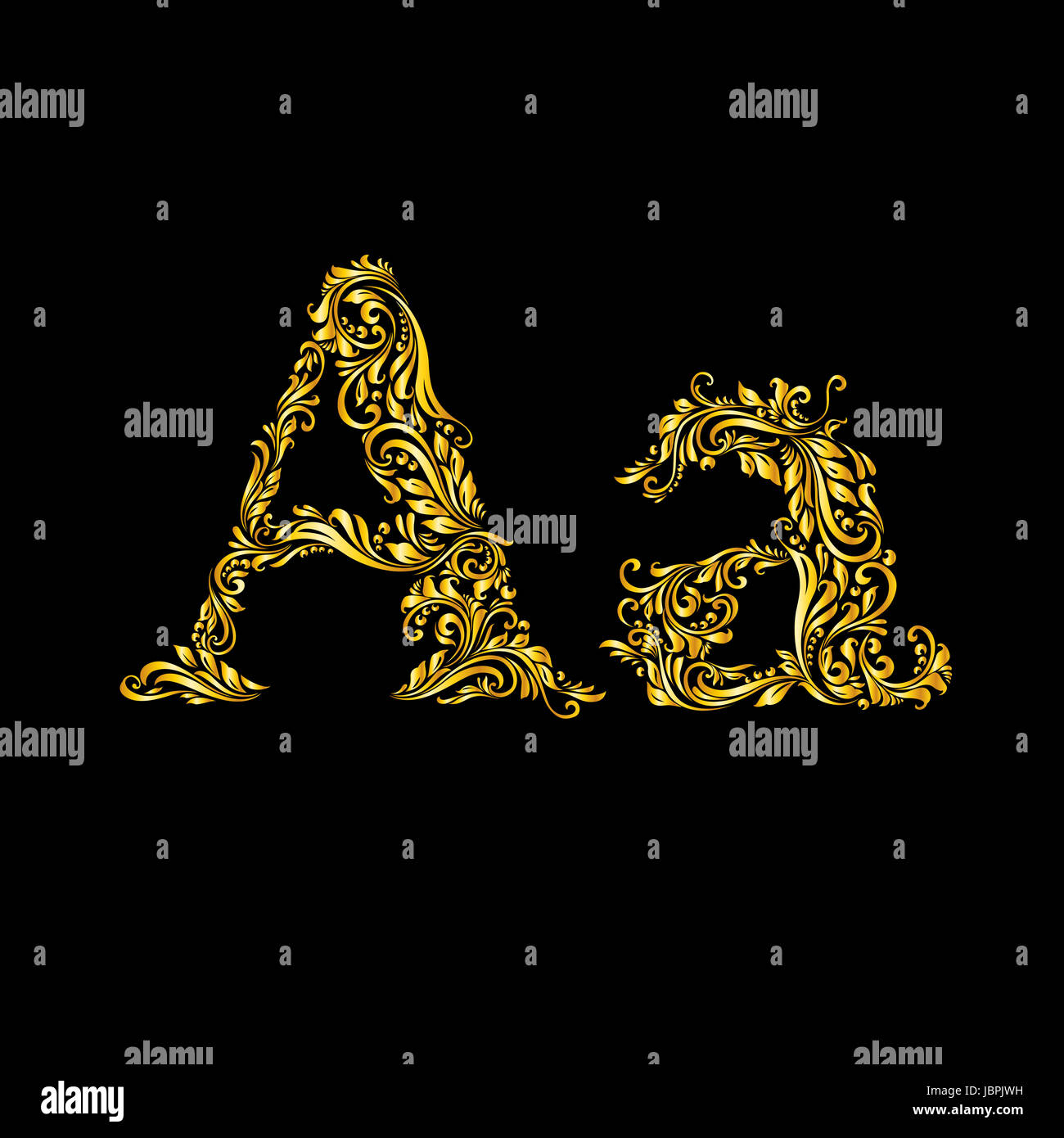 The patterned letter A on the black background Stock Photo - Alamy