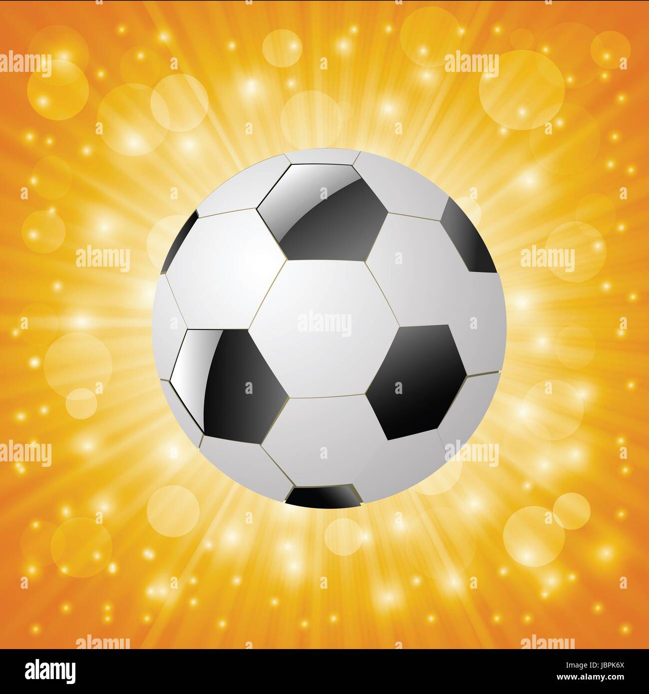 colorful illustration with soccer ball on a sun background for your ...
