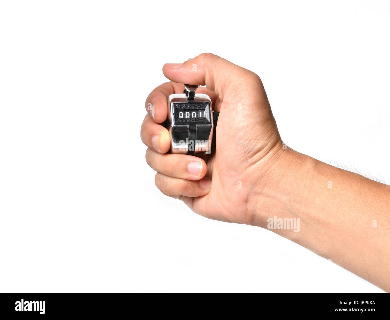 hanad hold counter equipment isolated on white background Stock Photo ...