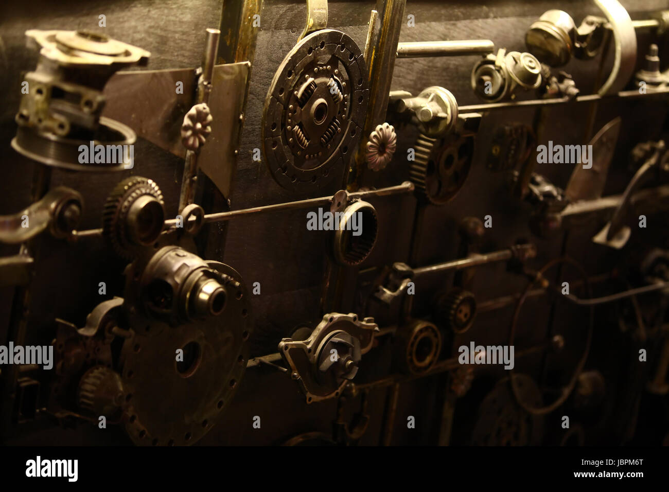 Close-up shot of an arrangement of various car parts Stock Photo - Alamy