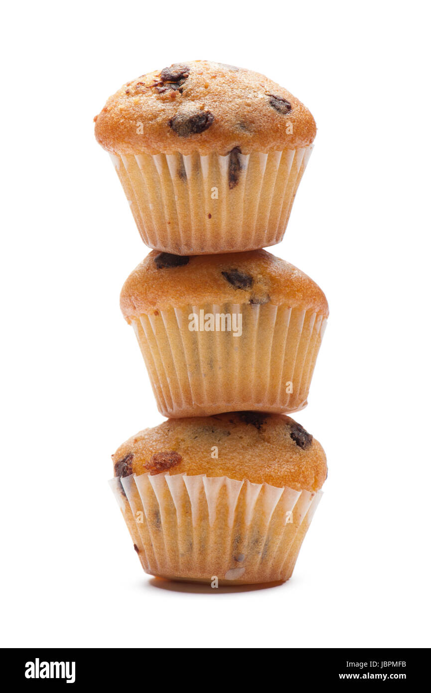 stack of muffins on white background Stock Photo - Alamy