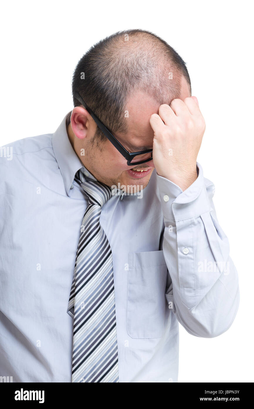 Businessman feeling headache Stock Photo - Alamy