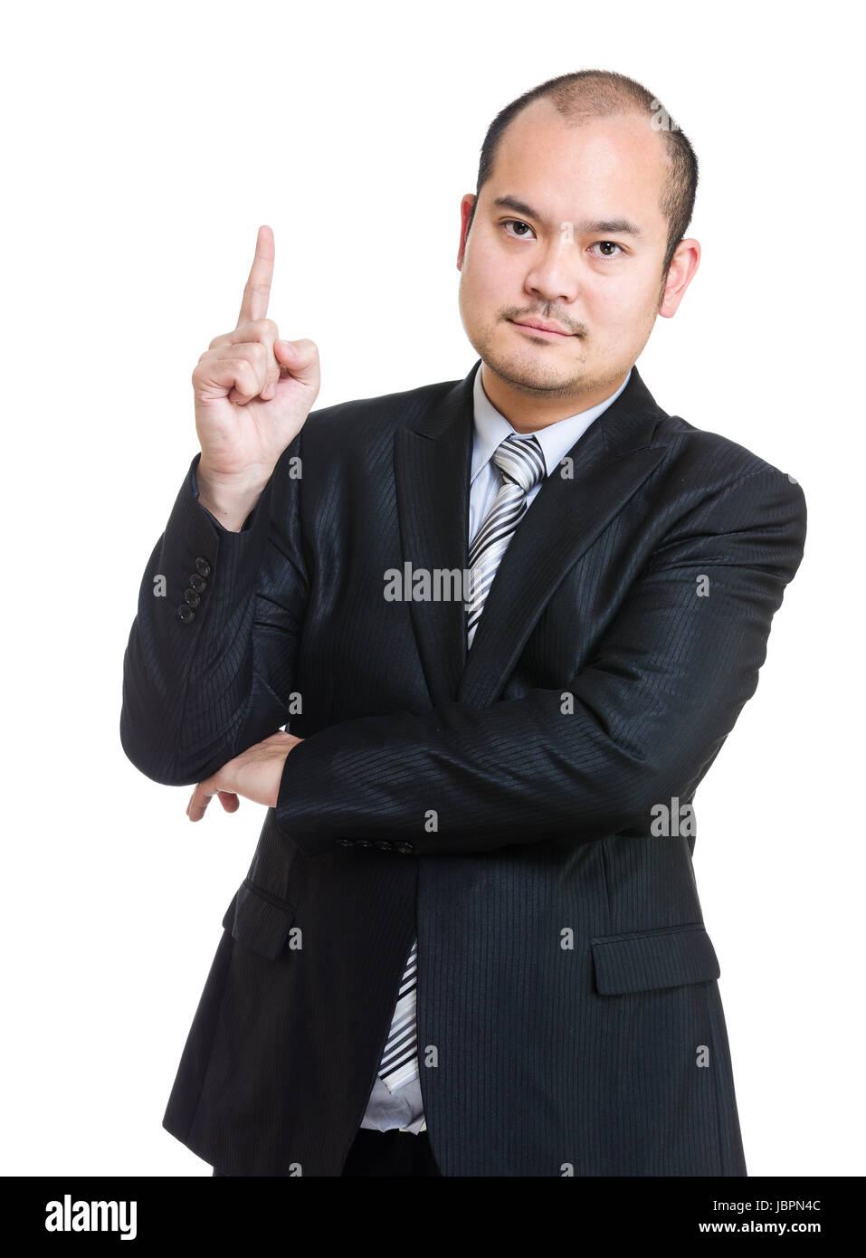 Business man point up Stock Photo - Alamy