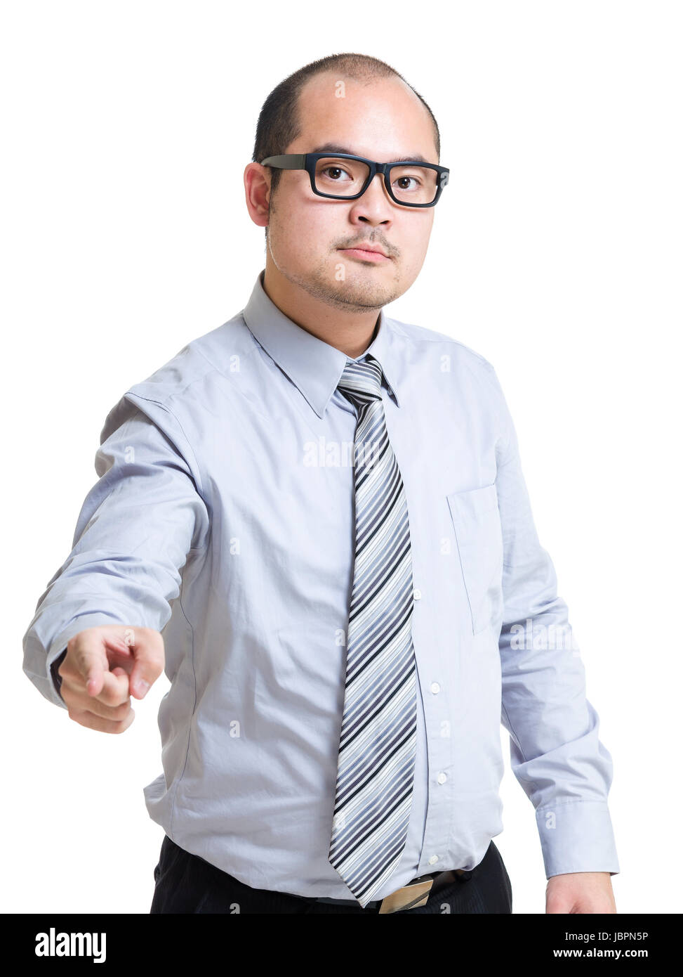 Angry businessman point to front Stock Photo - Alamy