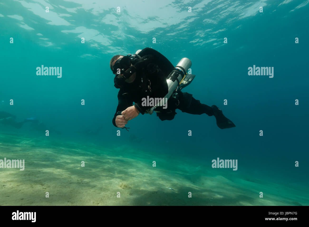 Rebreather diver in the Red Sea Stock Photo - Alamy