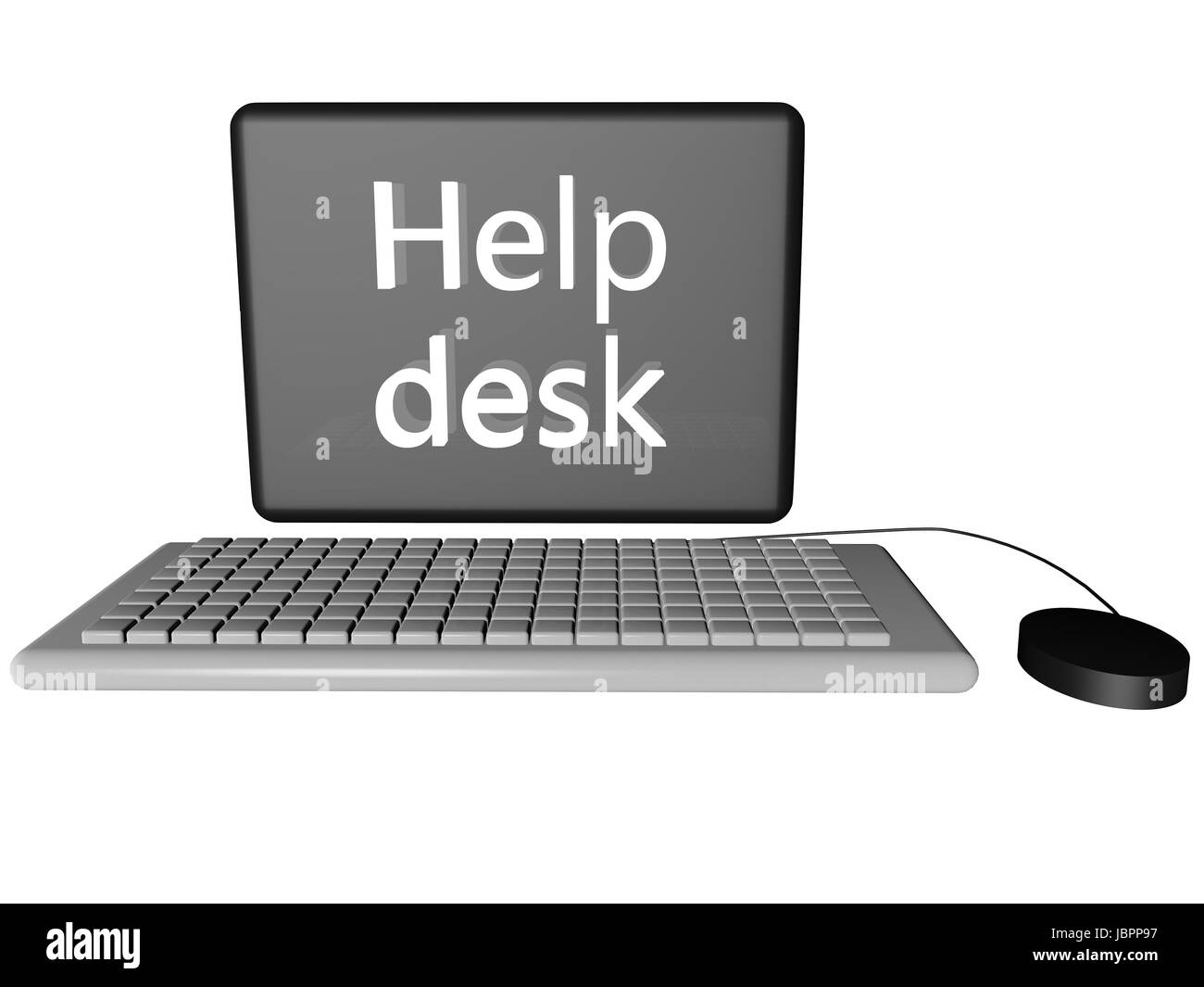 Computer with words "Help desk" on the screen, 3d render Stock Photo ...