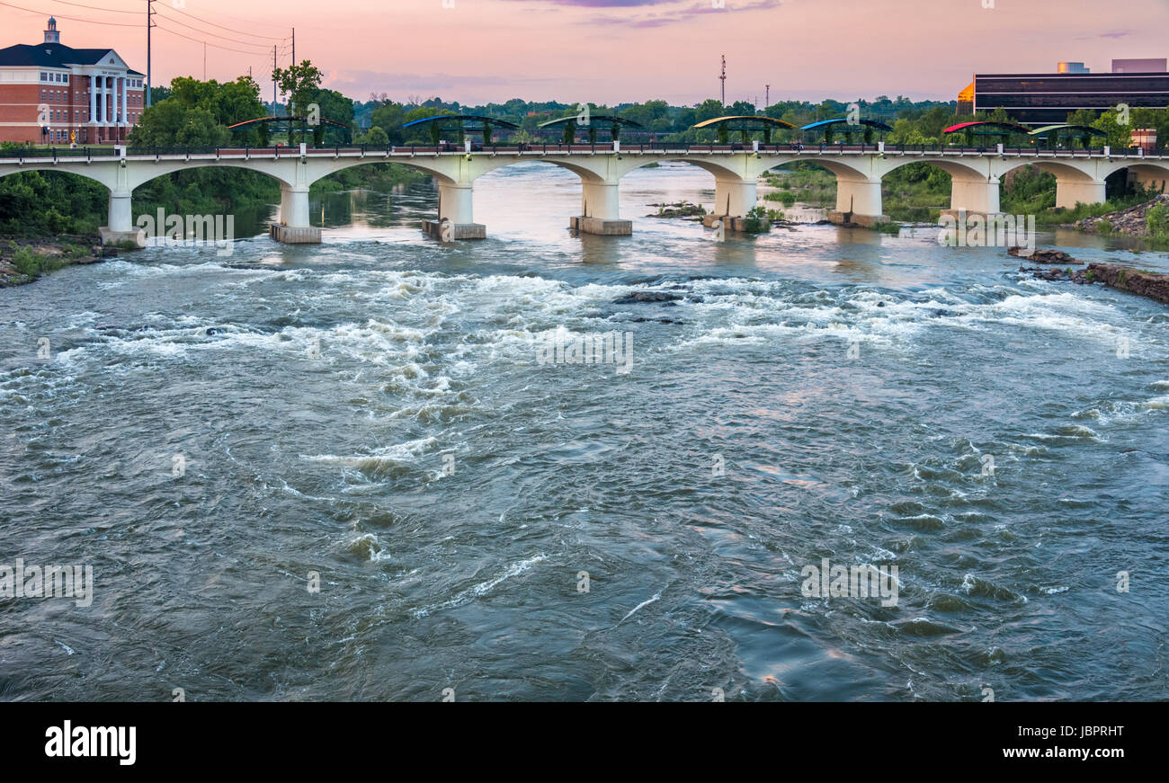 Pedestrian Bridge spanning the Chattahoochee River between Columbus ...