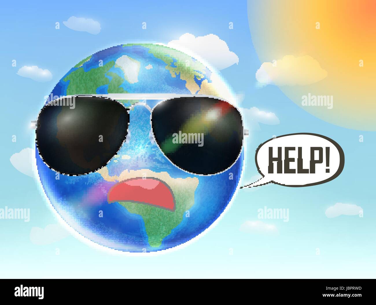 Planet earth globe need help from global warming Stock Vector Image ...