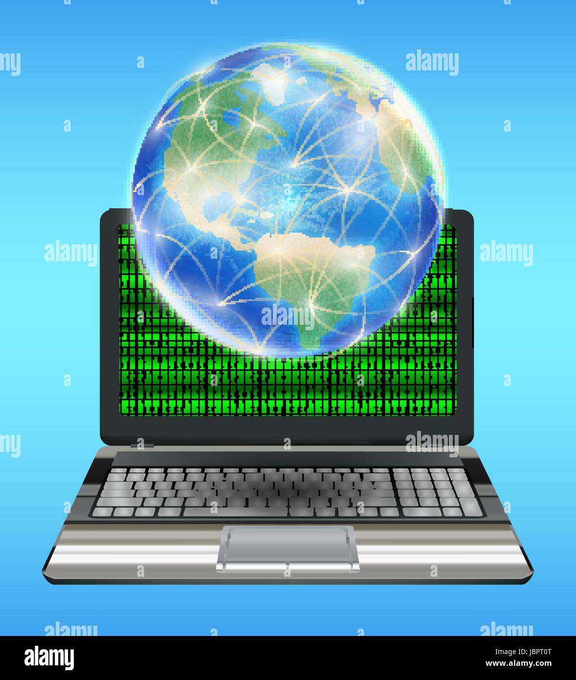 Binary code on earth Stock Vector Images - Alamy
