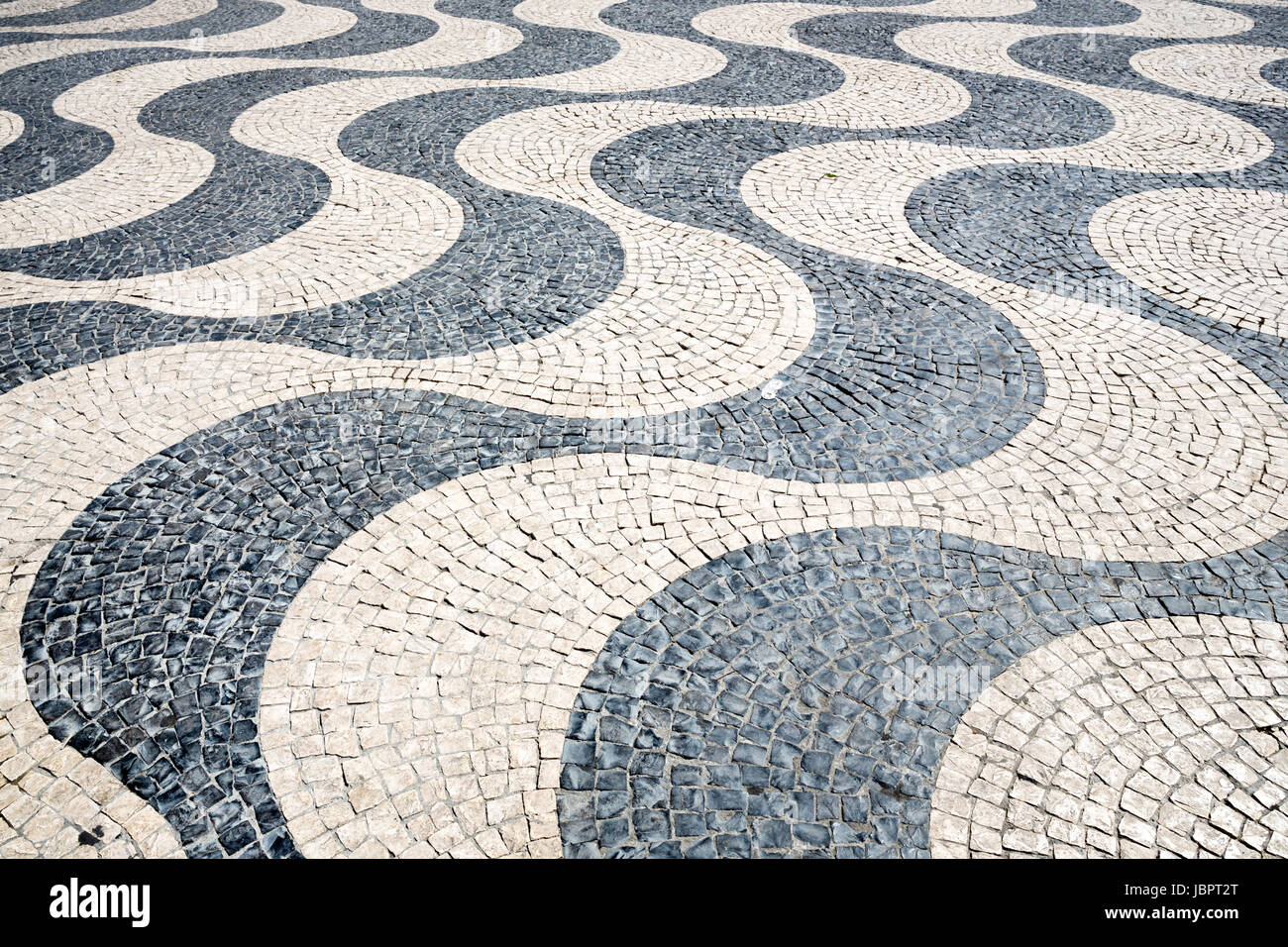 Tile brick floor in Lisbon Town Square, Portugal Stock Photo - Alamy