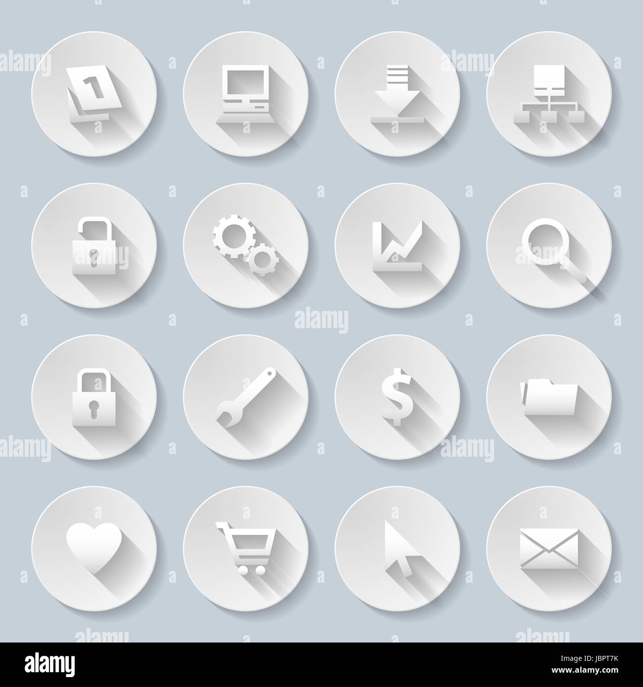 Set interface icons in paper hi-res stock photography and images - Alamy
