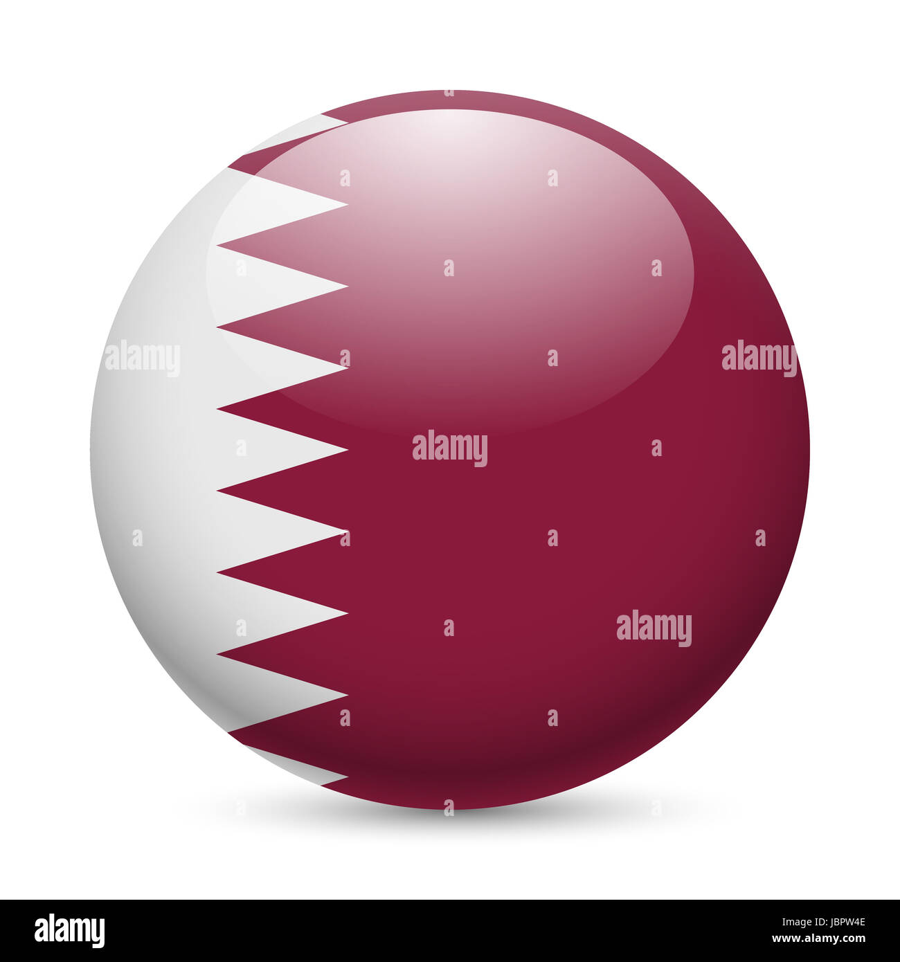 Flag of Qatar as round glossy icon. Button with Qatari flag Stock Photo ...
