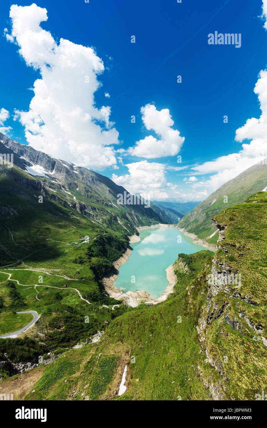 Stausee in den Alpen, Wasserkraftwerk Kaprun in den Hohen Tauern Stock ...