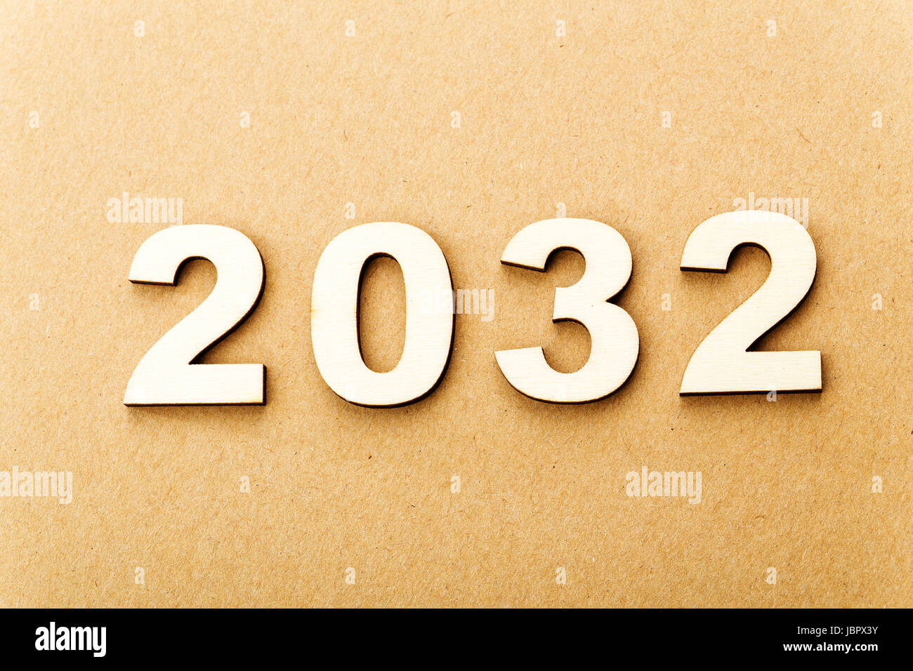 Wooden text for year 2032 Stock Photo - Alamy