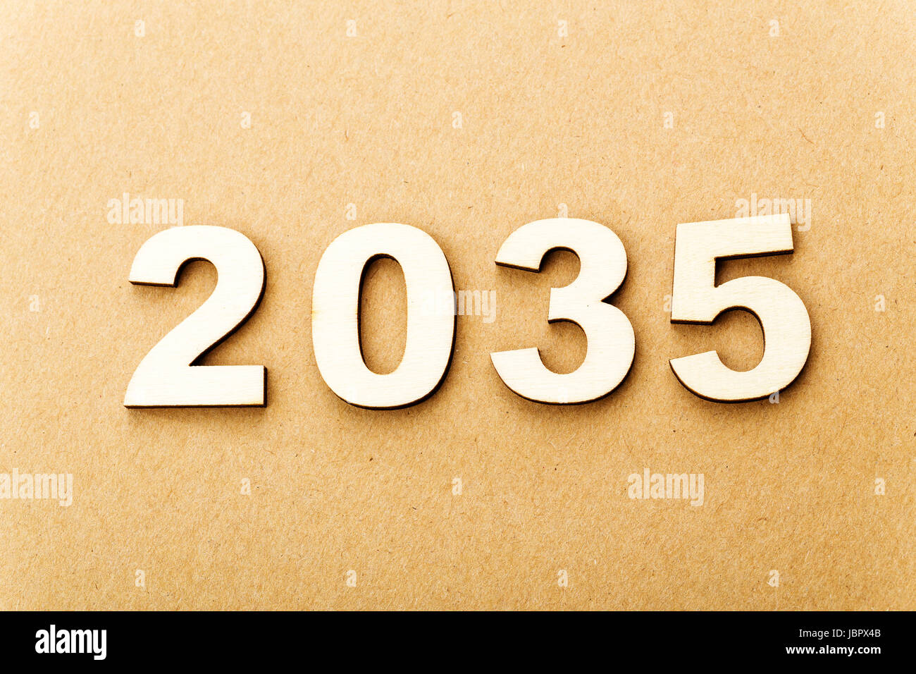Wooden text for year 2035 Stock Photo - Alamy