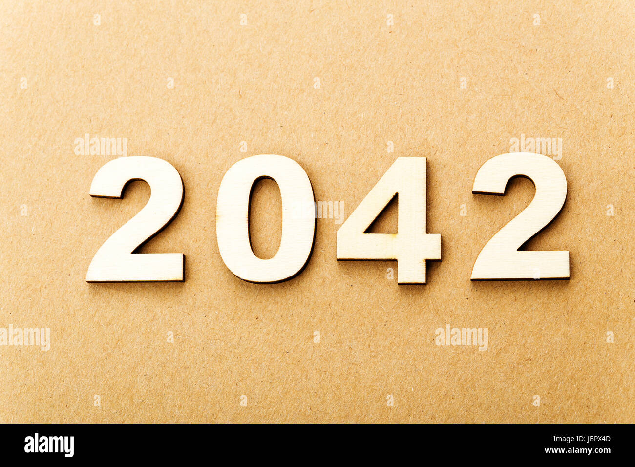Wooden text for year 2042 Stock Photo - Alamy