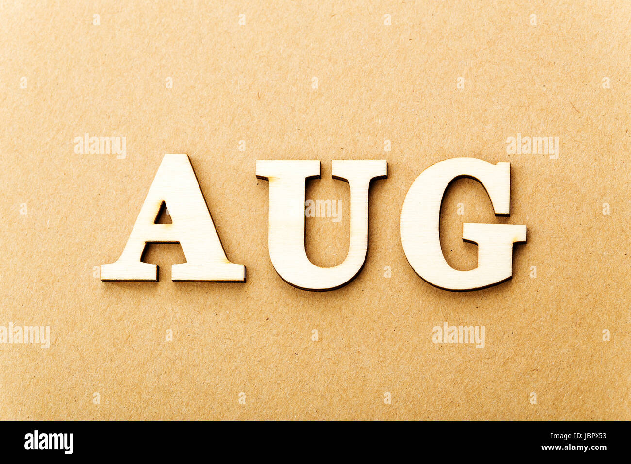 Wooden text for Auguest Stock Photo - Alamy