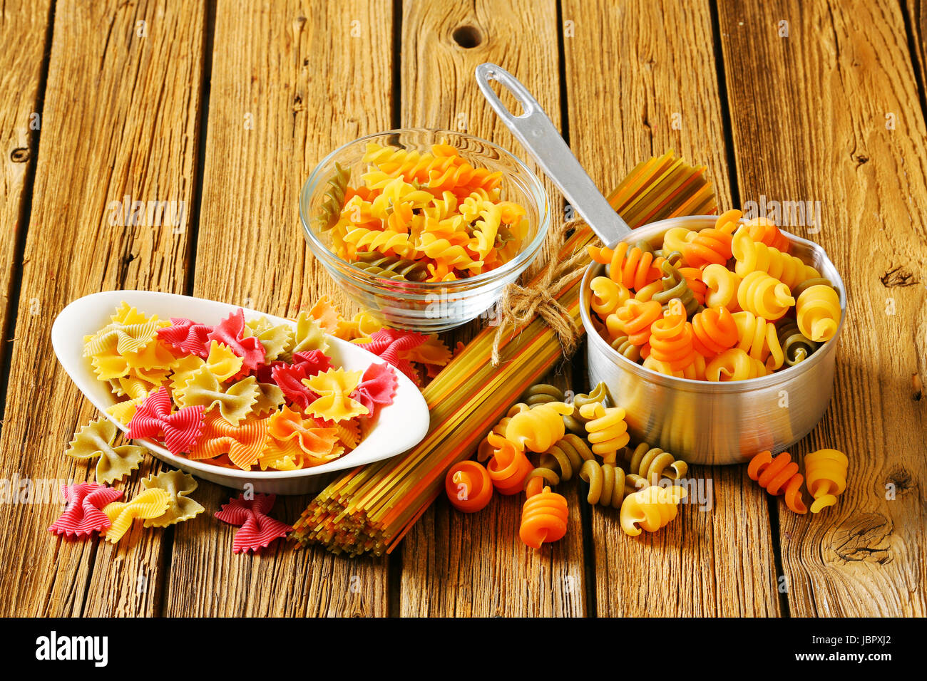 Various types of colored pasta Stock Photo - Alamy