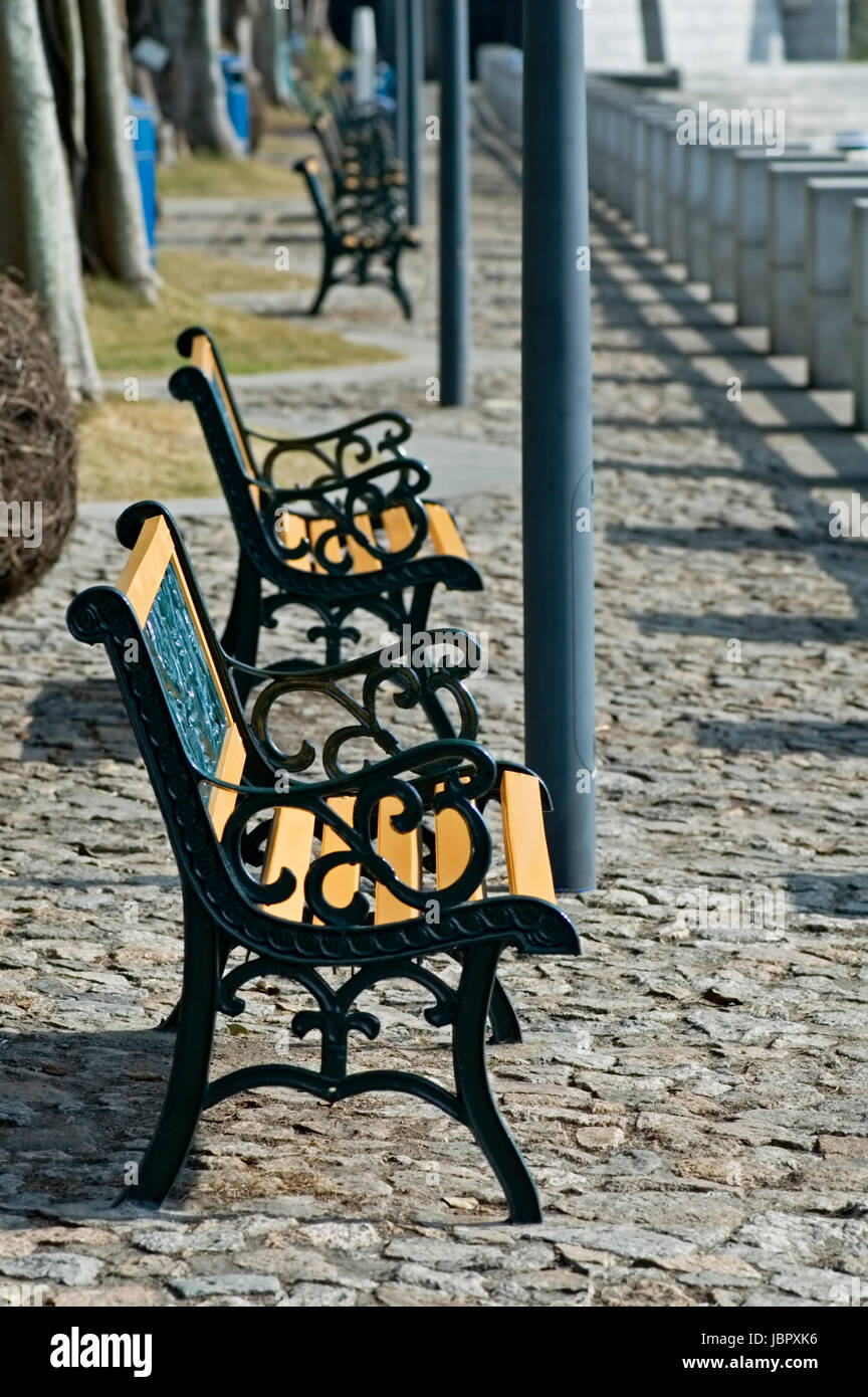 Aligned benches hi-res stock photography and images - Alamy