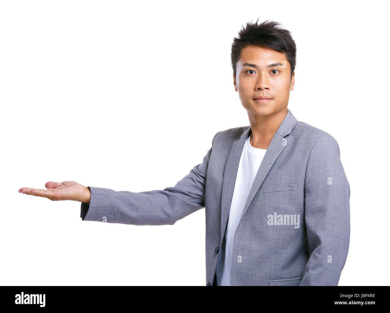 Business man hand show something Stock Photo - Alamy