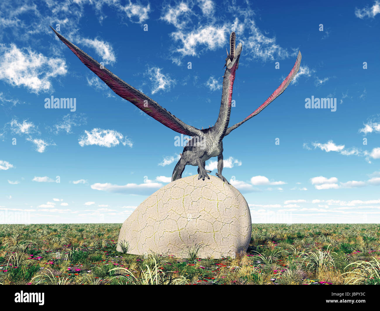 dragon in a landscape Stock Photo - Alamy