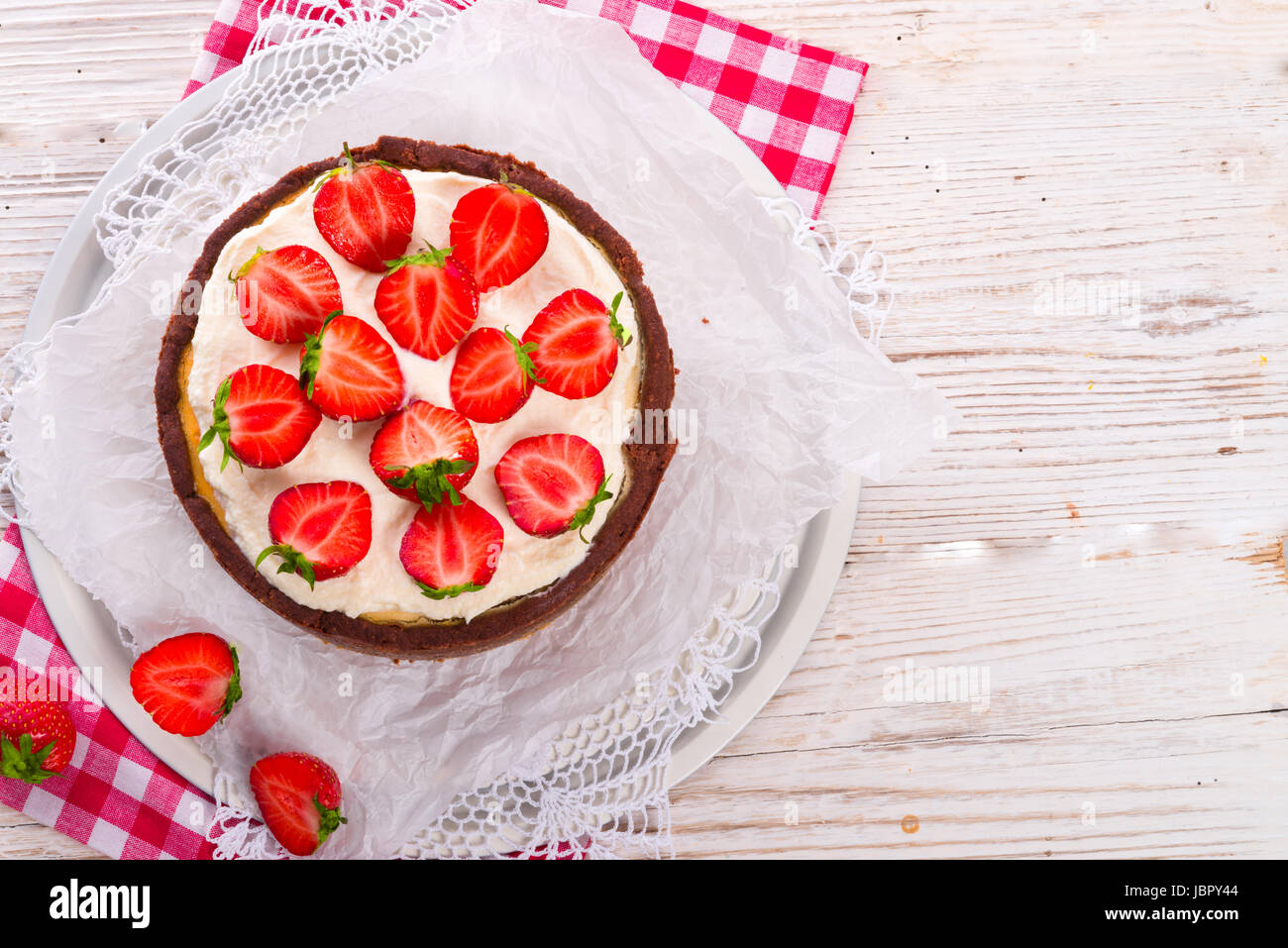 strawberry cheese cake Stock Photo - Alamy