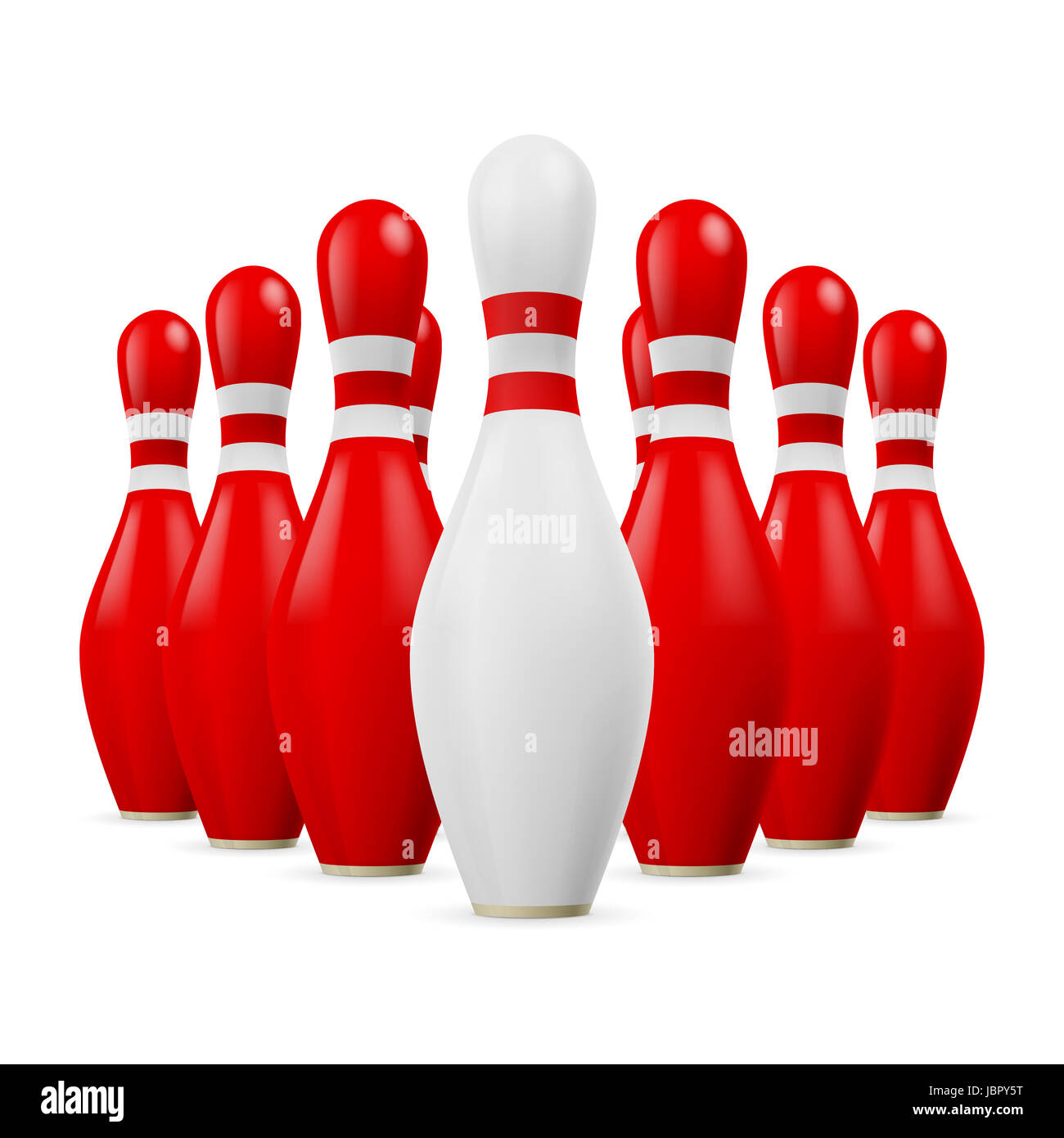 Triangle of red skittles. First skittle is white Stock Photo - Alamy
