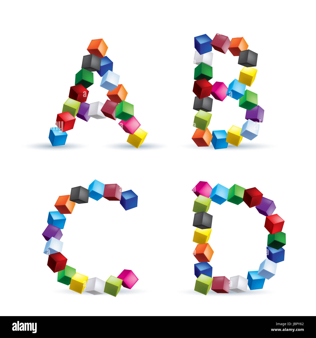 Letters made colored blocks hi-res stock photography and images - Alamy