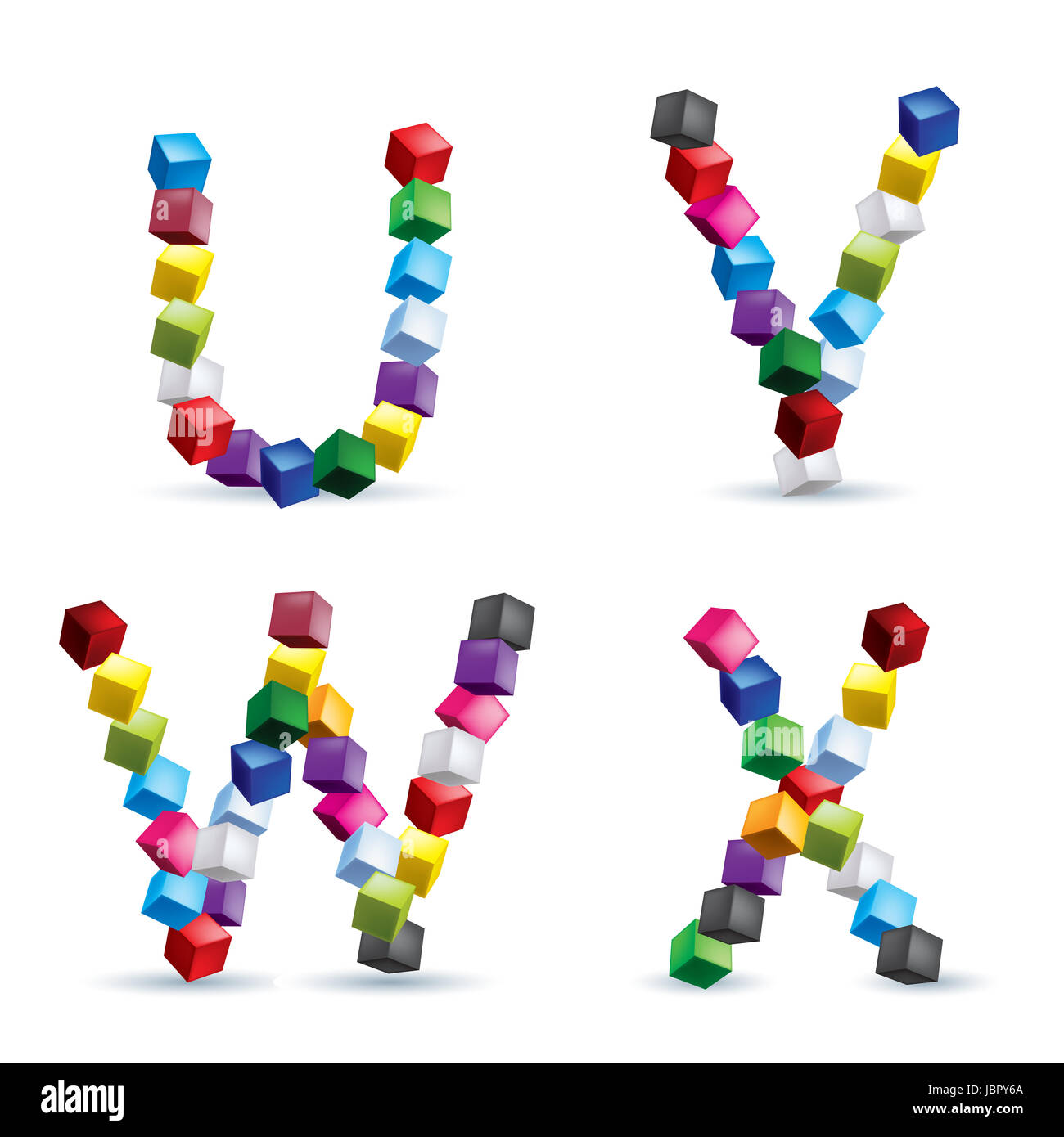 Letters made colored blocks hi-res stock photography and images - Alamy