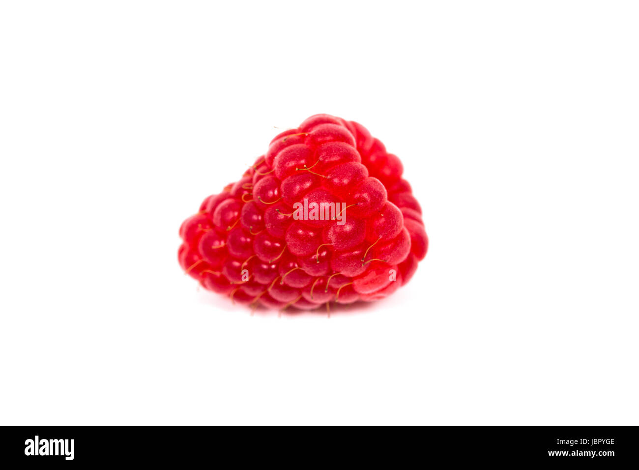 ripe red raspberry isolated on white background Stock Photo - Alamy