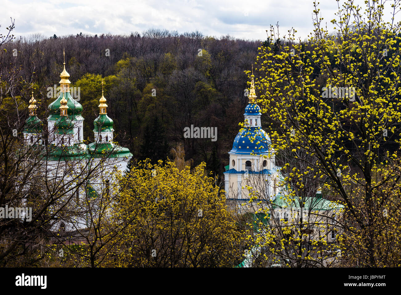 Vydubitskiy monastery in Kyiv (Ukraine) in early spring Stock Photo - Alamy