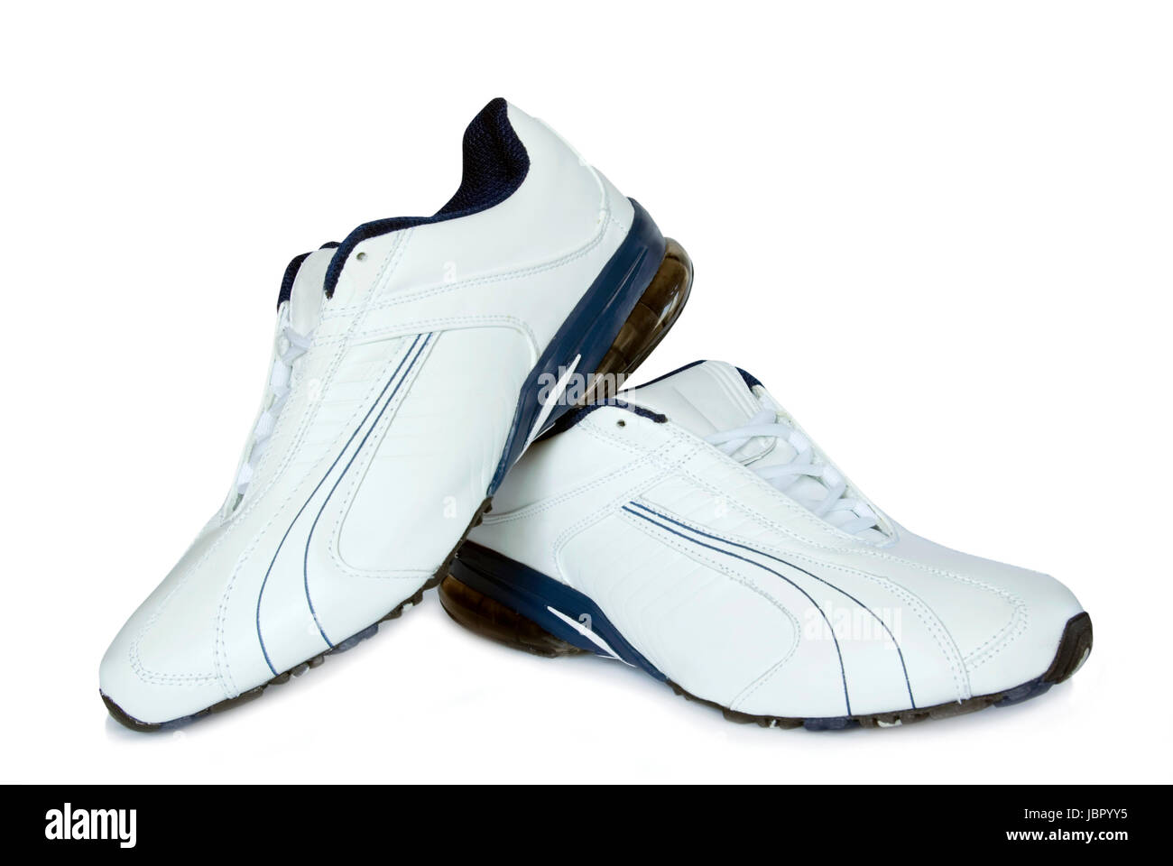 A pair of men's running shoes on white Stock Photo - Alamy