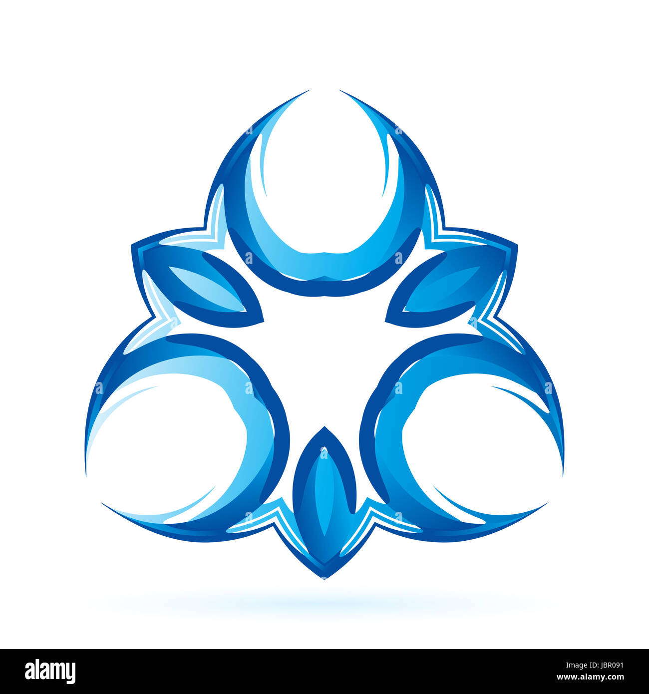 Blue symmetrical sign on the white background Stock Photo - Alamy