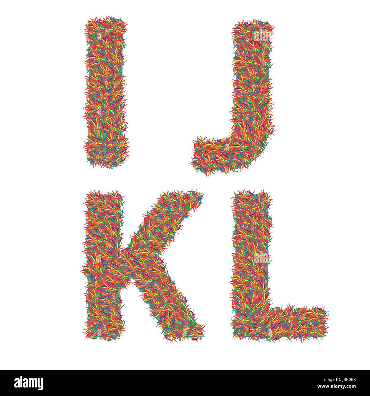 colorful illustration with letters on a white background background for ...