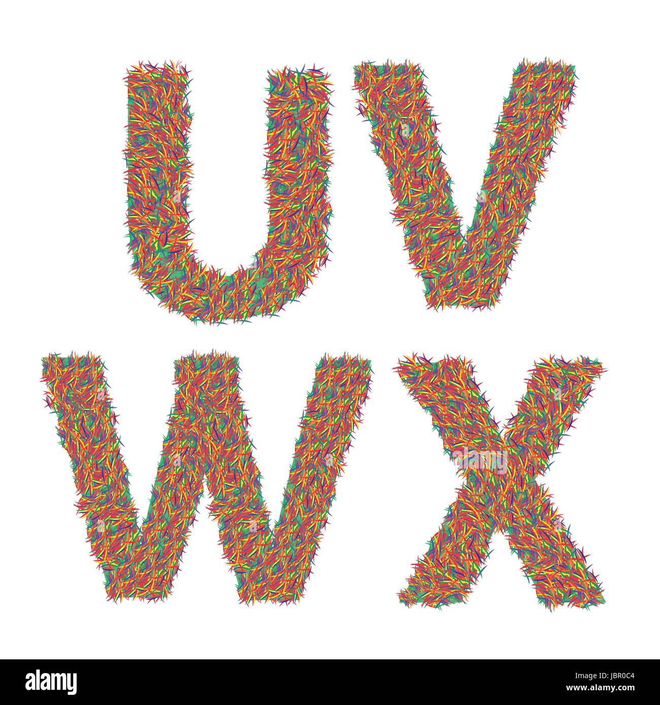 colorful illustration with letters on a white background background for ...