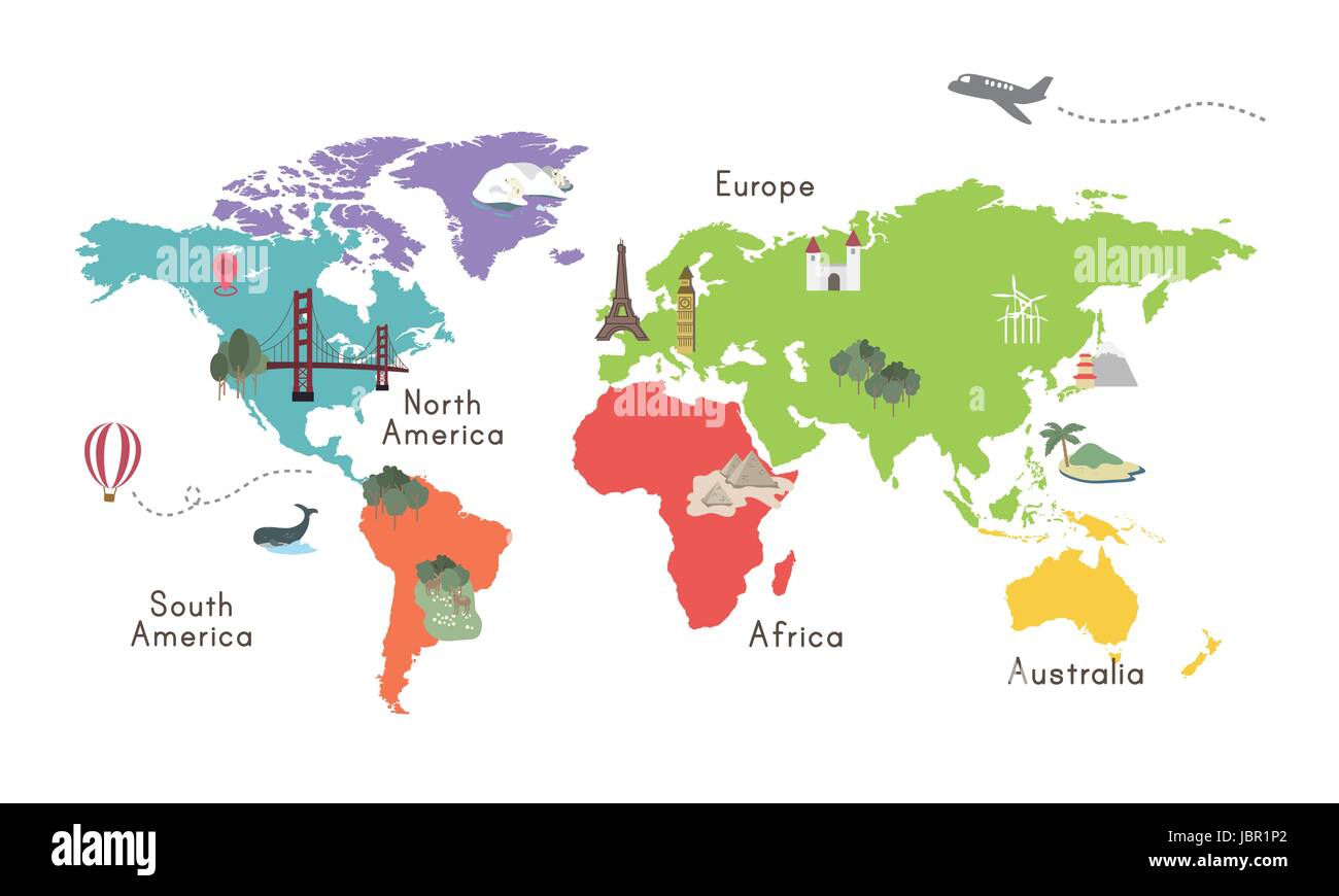 Continent map hi-res stock photography and images - Alamy