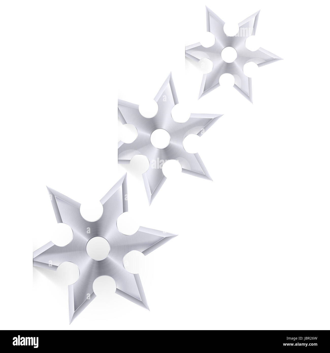 Metal shuriken with six tips on the white background Stock Photo - Alamy