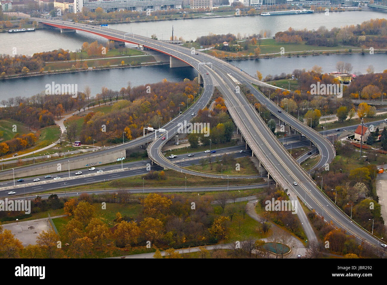 Vienna bird's eye view in twilight Stock Photo - Alamy