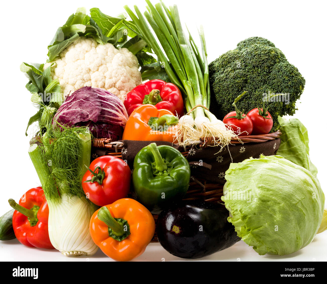 fresh vegetables in different variations in basket Stock Photo - Alamy