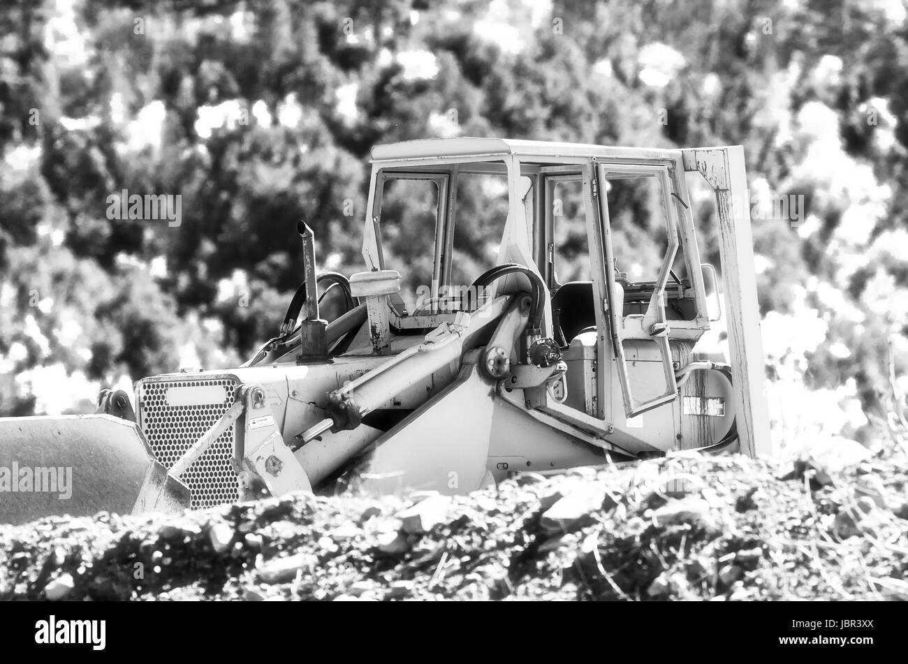 Backhoe loader Black and White Stock Photos & Images - Alamy